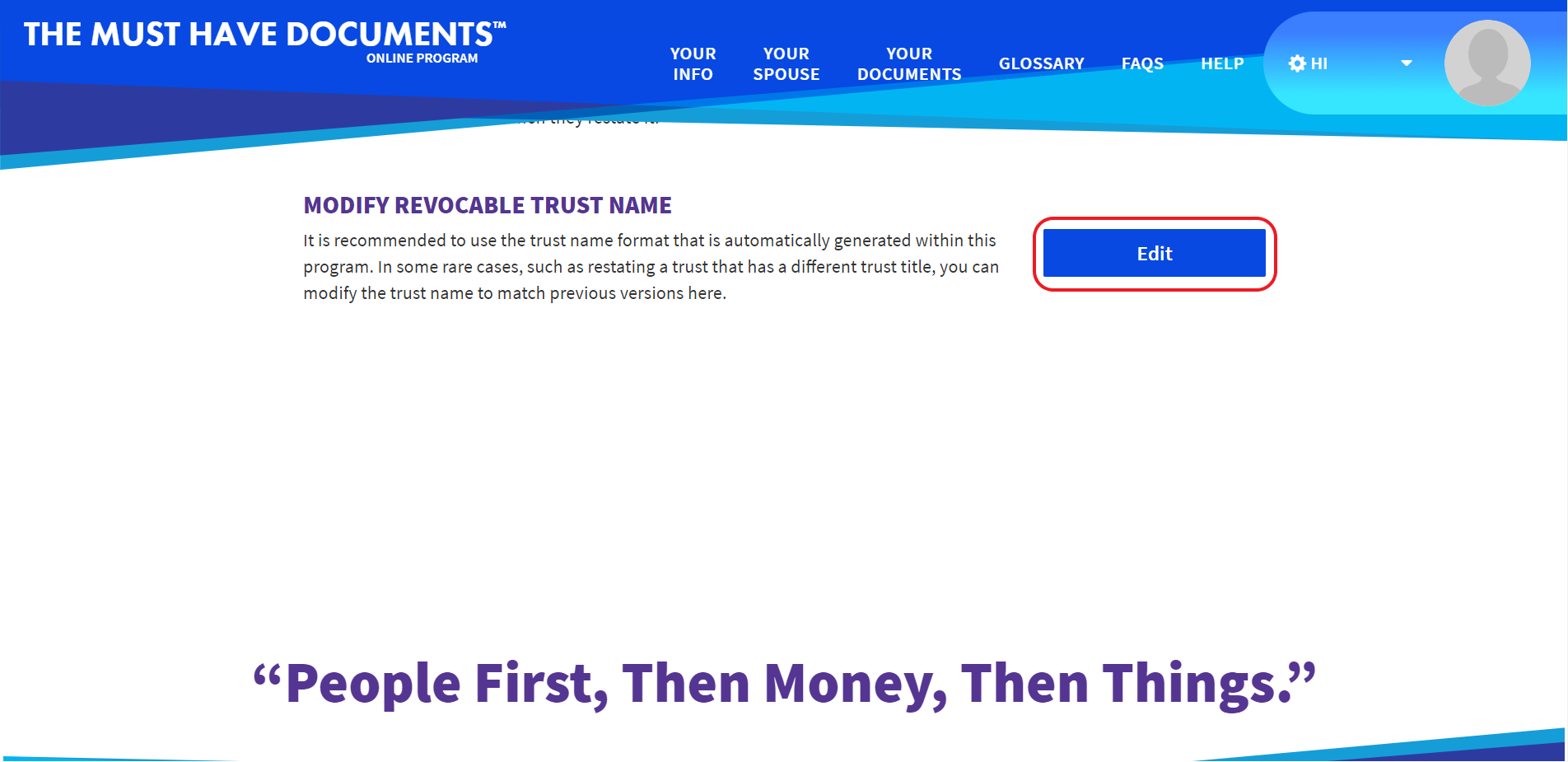 How can I edit my Trust name? – Must Have Documents