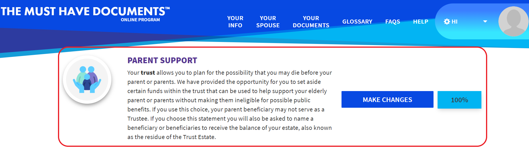 Edit Parent Support – Must Have Documents